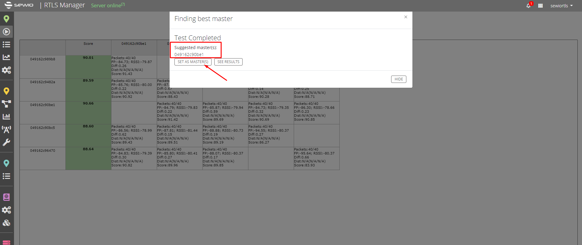 Initialization - Sewio Documentation
