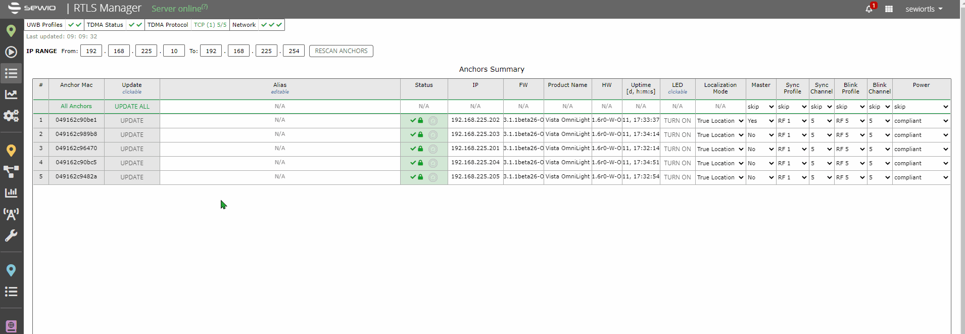Synchronization - Sewio Documentation